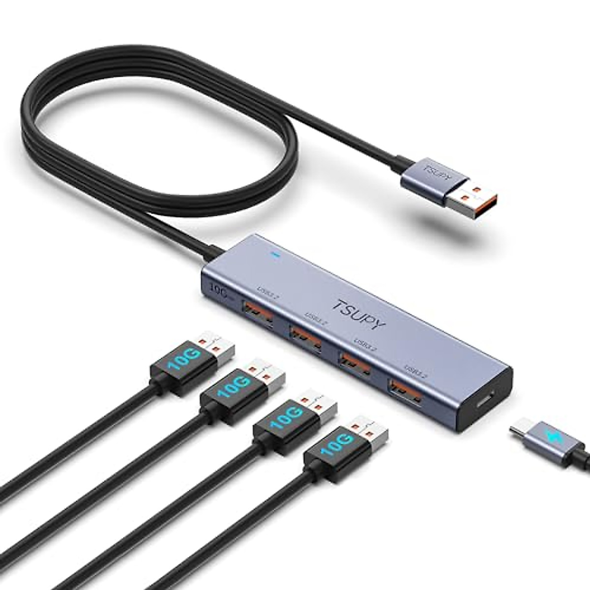 USB 3.0 HUB,TSUPY USB HUB 4 Port USB 3.0 Expander USB Data Hub with 3.3ft Extended Cable, Ultra Slim Portable Multiport USB 3.0 Splitter for MacBook,Laptop,PS4,Surface Pro,Printer,Mobile HDD