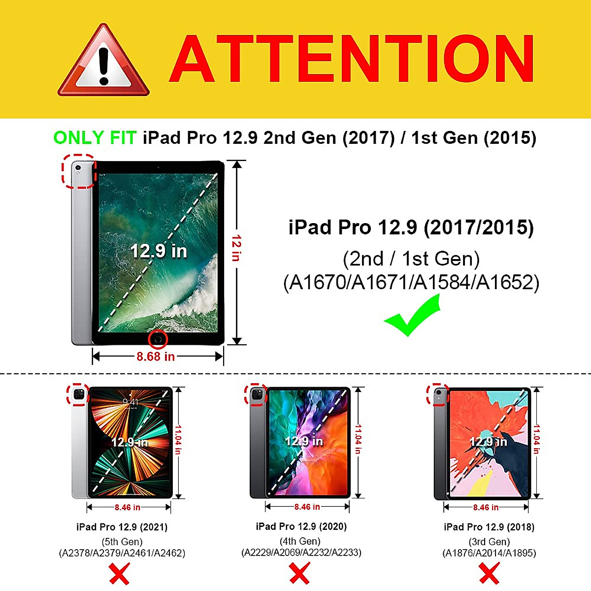 Fintie Folio Case for iPad Pro 12.9 (2nd Gen) 2017 / iPad Pro 12.9 (1st Gen) 2015 - [Corner Protection] Premium PU Leather Smart Stand Protective Cover with Auto Sleep/Wake (Blossom)