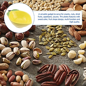 SHERCHPRY Lemon Shape Bowl, Ceramic Dessert Bowl, Fruit Shaped Bowl, Dried Fruit Dish, Serving Bowl Platter for Snacks Fruit Salad for Home Kitchen