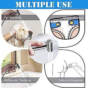 Handheld Bidet Sprayer,Bidet Sprayer Toilet Sprayer/Hand-held Stainless Steel Sprayer with Hook, Easy to Install, for Personal Hygiene and Bedpan WC Sprayer