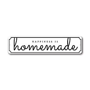 Happiness is Homemade Kitchen Sign, Home Decor, Kitchen Decorative Aluminum Sign - 4 x 18 inches