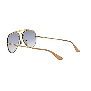 Ray-Ban RB3584N Blaze Aviator Sunglasses, Gold/Clear Gradient Light Blue, 61 mm