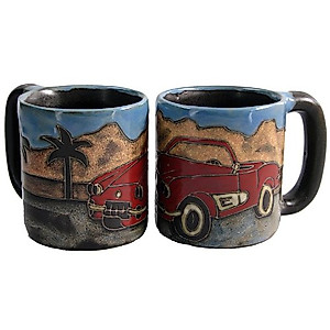 One (1) MARA STONEWARE COLLECTION - 16 Ounce Coffee or Tea Cup Collectible Dinner Mug - Sports Car Design