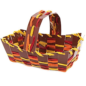 Baker Ross AX289 Harvest Festival Raffia Weaving Basket Kits - Pack of 4, Creative Art and Craft Supplies for Kids to Design and Decorate