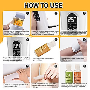 2023 Upgrade Digital Roll on Wax Kit, Wax Roller Kit for Hair Removal, Waxing Kit for Women, At Home Wax Kit for Larger Areas of the Body, Great Gift for Women