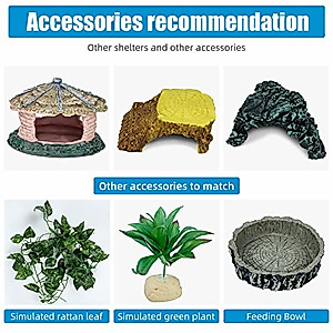 Bluecoco Reptile Tank Accessories Reptile Hide Basking Platform for Terrariums & Aquariums Bearded Dragons Gecko Frog Snake Hermit Crabs Turtle (Tree Holes)