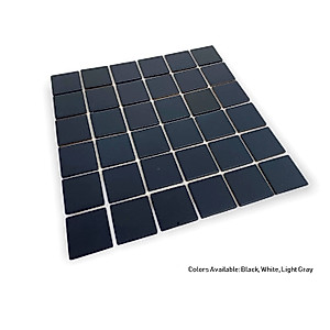 Tenedos Porcelain Premium Quality 2x2 Square Matte Mosaic Floor Wall Tile for Bathroom Shower, Kitchen Backsplash, Accent Decor on 12x12 Sheet (1 Sheet) (Black)