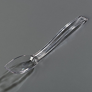 Carlisle FoodService Products Plastic Solid Spoon, 9 Inches, Clear