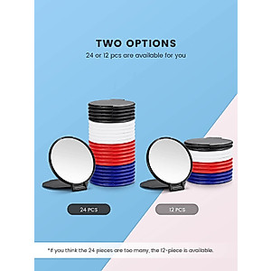 Compact Mirror Bulk, Round Makeup Mirror for Purse, Set of 24 (4-Color)