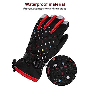 SATINIOR Women Winter Ski Gloves Waterproof Snow Gloves Warm Snowboard Gloves for Cold Outdoor Activities (Black)