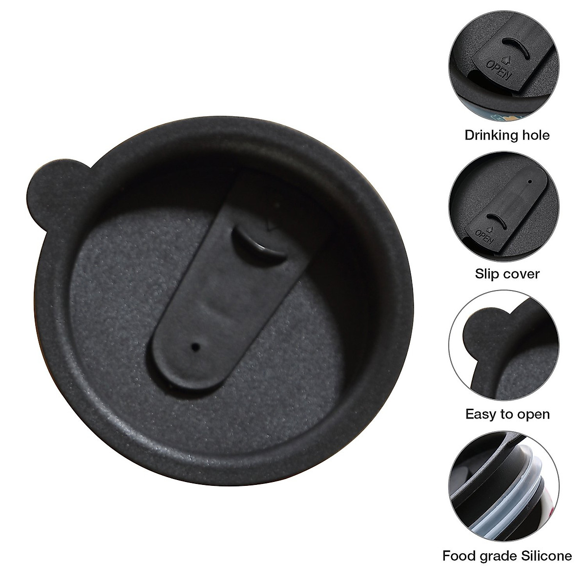 CEDAR HOME Travel Coffee Ceramic Mug Porcelain Latte Tea Cup With Lid in Box 17oz., Flower Enjoy Life, 2 Pack