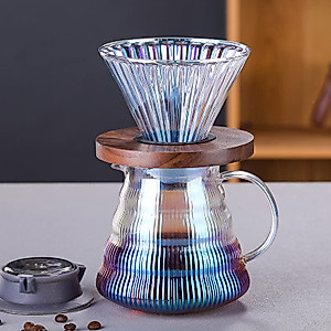 Sunormi Glass Coffee Maker Pour Over Gradient Color 16oz Glass Carafe Dripper Brewer,50Pcs Coffee Lover Gift Set