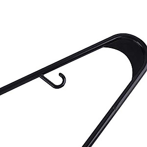 Tosnail 60 Pack Plastic Standard Clothes Hangers Tubular Adult Hangers with Strap Hook, Slime, Durable for Laundry or Closet Use - Black