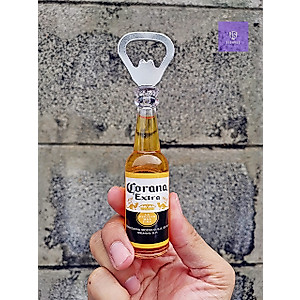Magnetic Beer Bottle Opener Figure Beer Bottle Bar Refrigerator Decor Unique Birthday Gifts Collection (Corona Extra)