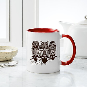 CafePress Three Owls Mugs Ceramic Coffee Mug, Tea Cup 11 oz