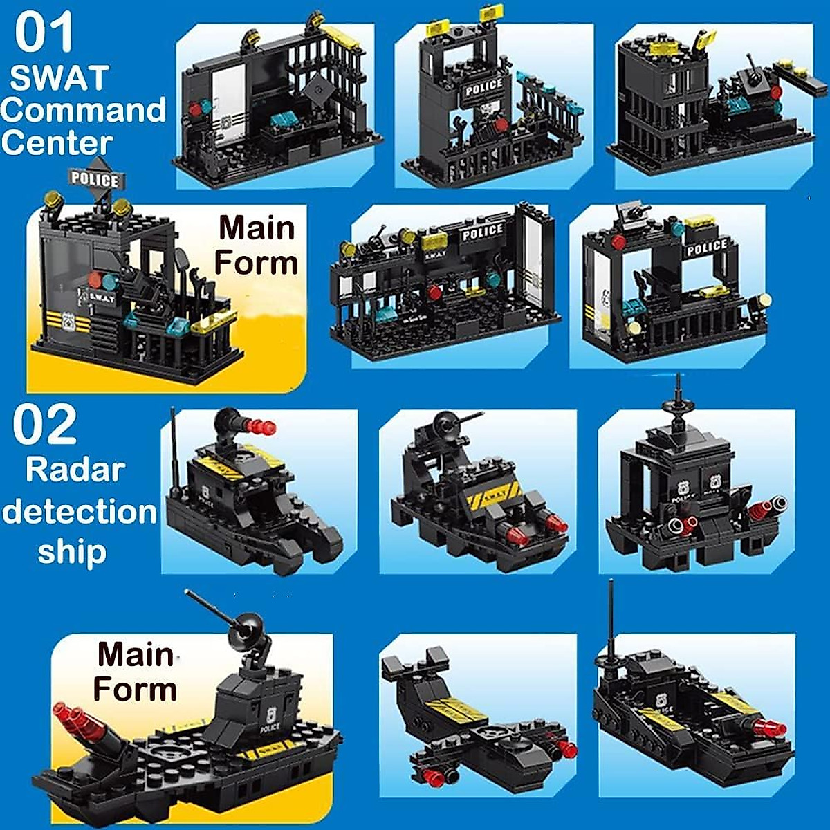 Uvini 51-in-1 Robot Building Kit for Kids STEM Building Toys Set for Boys 8-12, Engineering STEM Projects Construction SWAT Building Blocks Toys Gifts for Boys Kids Age 6 7 8 9 10 11 12 Year Old