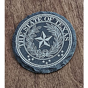 Texas State Seal, Texan Gifts, HANDCRAFTED Texas Lonestar Coasters, Wedding Gift, Texan Coasters, 4" Texas State Seal Coasters, Set of 4