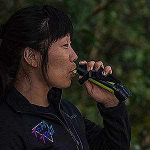 Nathan Zephyr Running Flashlight. Adjustable Hand-Held LED Light with Safety Whistle. For Runners, Walkers, Cyclist, Kids, Security. Handheld Dual Front and Back Light to See and Be-Seen.