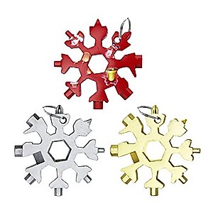 18 in 1 Snowflake Multitool,3 Pack Stainless Steel Snowflake Tool,18-in-1 Star Tool Snowflake Wrench Snowflake Bottle Opener,Best Gifts for Christmas