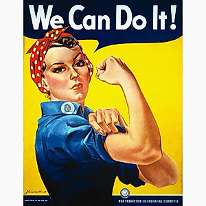 CafePress Rosie The Riveter Greeting Card (20-pack), Note Card with Blank Inside, Birthday Card Glossy