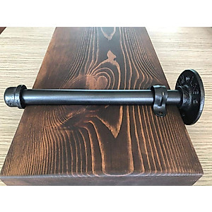 Industrial Floating Shelves Wall Shelf - Floating Shelves Wood Wall Mounted, Hanging Shelves, Floating Shelves Rustic, with Pipe Hardware Brackets (Set of 3) 1.5'' X 7.25'' (Espresso, 36'')