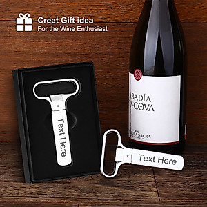 Personalized Wine Opener for Vintage Bottles,Sinseike Two-Prong Cork Puller,Father's Day Gifts (silver)