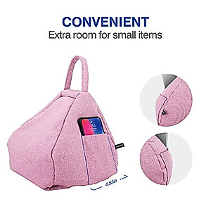 MoKo Tablet Pillow Stand, Lap Pillow Bed Sofa Soft Cushion Holder Xmas Gift for Phones Tablets Up to 11", Fit iPad 10th, iPad Pro 11 2022, iPad Mini 6, iPad Air 4/3, Tab S6/S7 11" - Pink