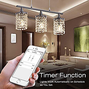 SANA Smart Light Switch,WiFi Wall Light Switch, Easy Installation and APP Control, Compatible with Alexa and Google Home, No Hub Required (3 Switches in 1 Gang)