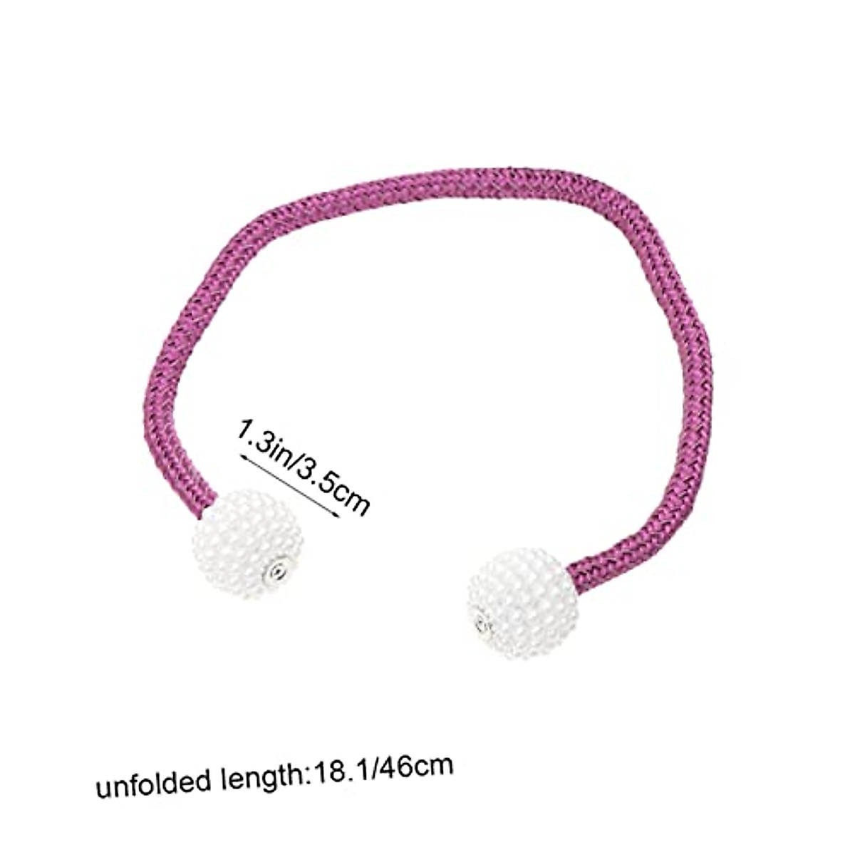 WATIIFUFU 2 Pcs Magnetic Curtain Ties Curtain Ties for Drapes Magnetic Drapery Ties Magnetic Drape tie Backs Outdoor Curtain Window Treatment Tiebacks Lace up Magnet Buckle Purple