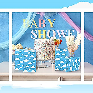 Tallew 24 PCS Blue Sky Clouds Paper Party Bags Cloud Treat Candy Goodie Bags Blue Sky Gift Bags Wrapping Party Favor Bags for Baby Girls Baby Shower Birthday