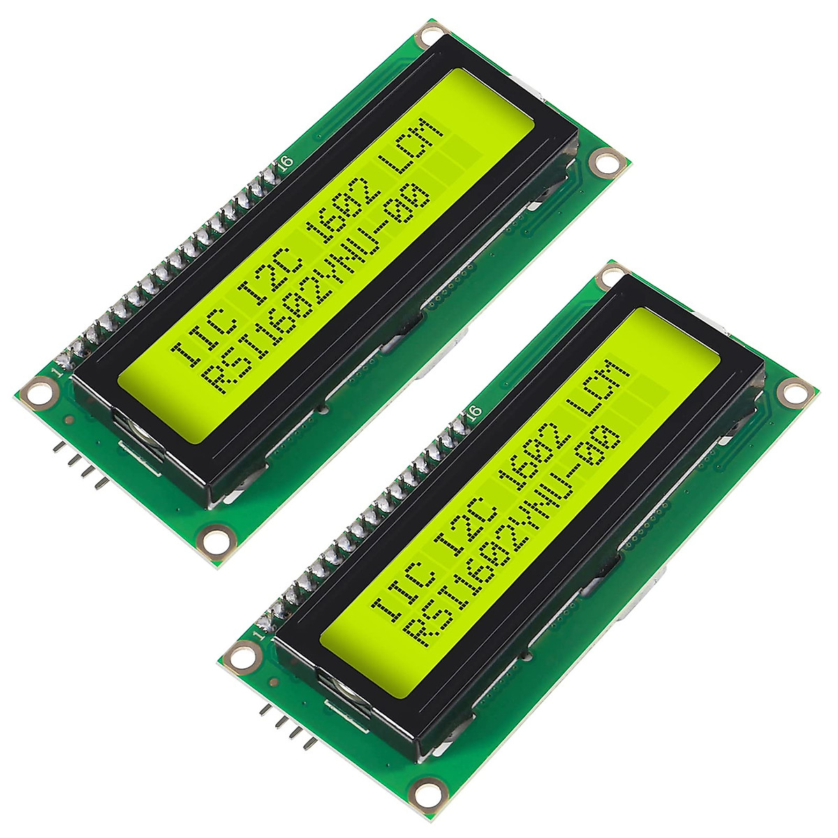 DORHEA 2PCS 1602 16x2 LCD Module Shield Yellow-Green Backlight with IIC I2C Driver Serial Interface and LCD Module Display