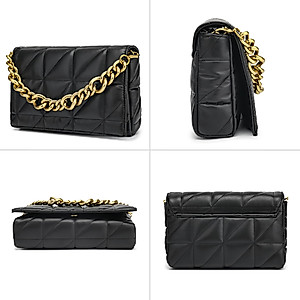 Scarleton Crossbody Bags for Women, Quilted Shoulder Bag, Lightweight Gold Chain Purses for Women, Crossbody Bag, H208919 - Navy