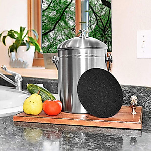 LXIANGN 6.7inch Kitchen Charcoal Filters Compost Bin Replacement Carbon Filter Round for Trash Cans, Compost Buckets, Countertop and Recycle Bins (10 Pack)