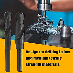 Bettomshin 1 Pcs Straight Handle Equal Drill Bit, Black 27mm Dia Drill Bits, HSS-9341 Milling High Speed Steel Twist Length for Hardened Metal, Stainless Steel, Cast Iron and Wood Plastic