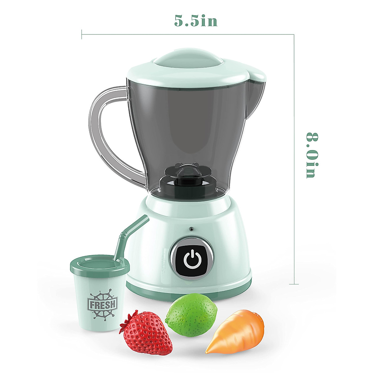 BRIGPICIOUS Blender Toy for Kids,Kitchen Accessories Pretend Play Appliances Smoothie Maker Blender Toy,Toy Food for Kids Blender and Mixer Kitchen Set,Gifts Suitable for Children Ages3+ (Blue)