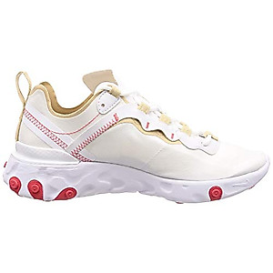 Nike Women's React Element 55 Running Shoes (7, Desert Ore/White)