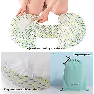 Echueuey Pregnancy Pillows,Pregnancy Pillows for Sleeping –Maternity Pillow, Side Sleeper Pregnancy Pillow,Pregnancy Wedge Pillows Green