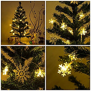 Christmas Snowflake String Lights 20LED-(2M/6.56ft), 2 Lighting Modes for Home Garden Party Centerpiece Decoration