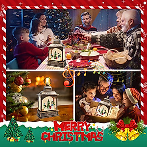 Christmas Snowman Snow Globe, Snowman Musical Lantern with 6 Hour Timer USB Lined/Battery Operated Retro Style Holiday Glitter Globe for Xmas Indoor Decoration and Santa Gifts