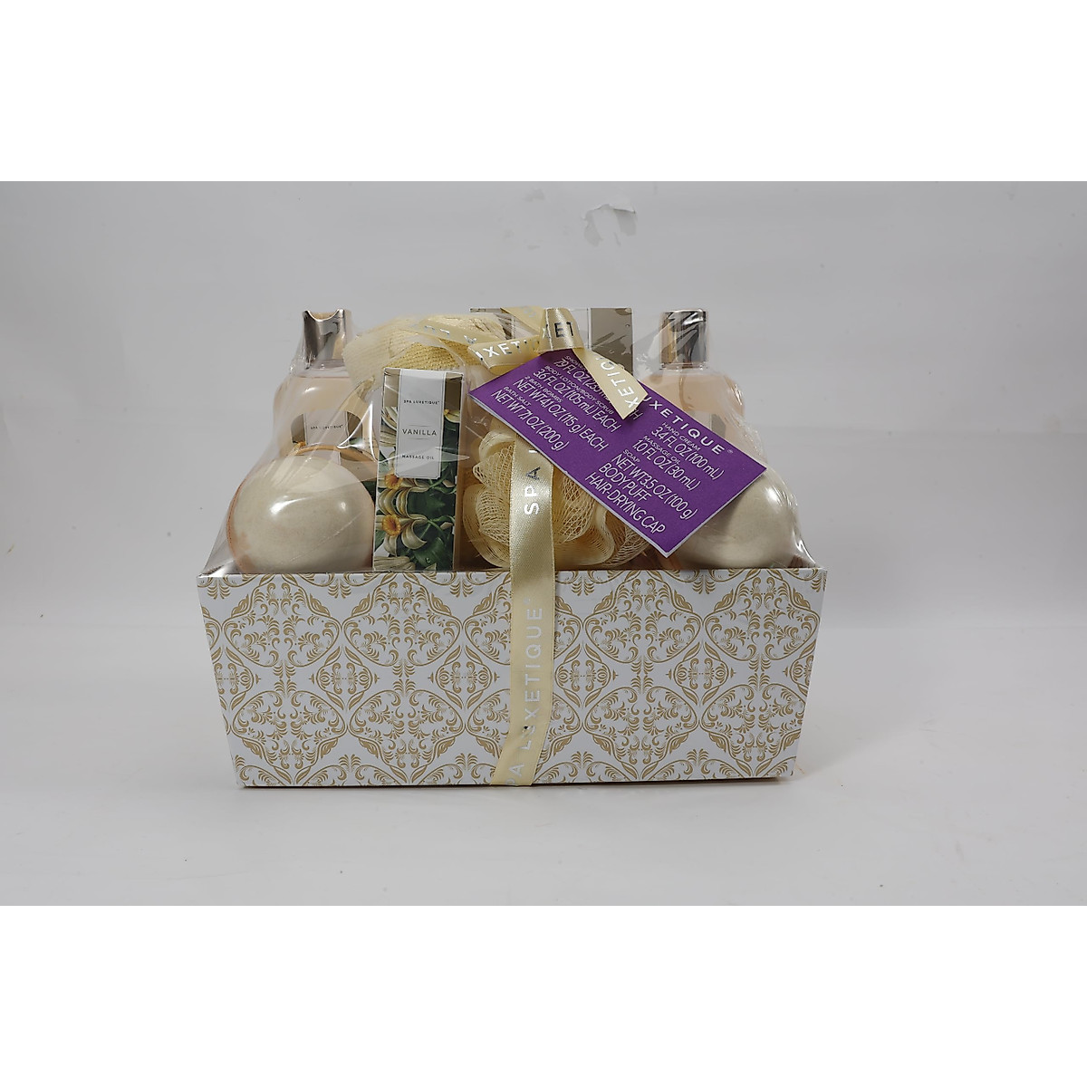 Spa Gift Basket for Women, Spa Luxetique Spa Gift Set for Women - Vanilla Scented Bath Set, 12 Pcs Relaxing Home Spa Kit with Essential Oil, Bath Salts, Body Scrub, Spa Kits for Women