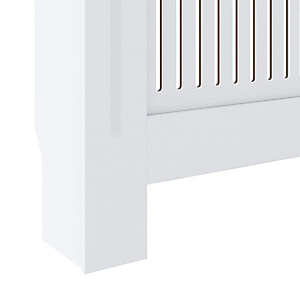 vidaXL Radiator Cover, Radiator Guard for Home Office, Heater Cover for Living Room Decorative, Heating Cabinet Protective Cover, White MDF