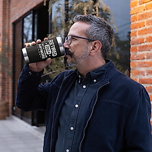 Retirement Gifts for Men, Women, Teacher, Coworkers 2024 - Farewell, Coworker Leaving, Happy Retirement Gifts, Humorous Retirement Gifts Idea, Funny Retired Gifts for Men 20oz Coffee Tumbler (Black)