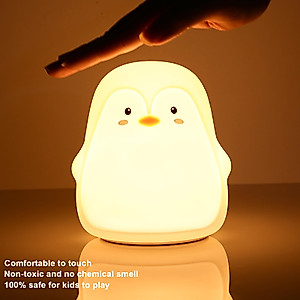 Tremdwoto Night Light for Kids, Penguin Silicone Nightlight Lamp, 7 Color Changing Nursery Night Light for Kids Bedroom, Super Gift for Boys Girls Toddler Children