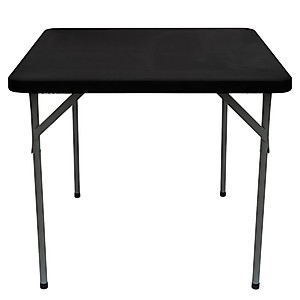 NEWISHER Square Fitted Table Cover Black Cocktail Topper Spandex Stretchable Table Top Tablecloth 36 x 36 Inch