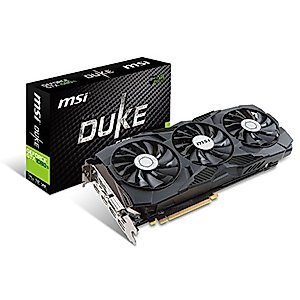 MSI Gaming GeForce GTX 1080 Ti 11GB GDRR5X DirectX 12 352-bit VR Ready Graphics Card (GTX 1080 TI Duke 11G OC) (Renewed)