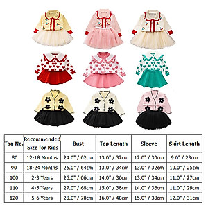 2pcs Toddler Kids Baby Girl Clothes Set Tweed Plaid Long Sleeve Button Top Coat Pleated Mini Tutu Skirts Winter Autumn Outfits Little Girls Sweater Sets Suéter de Niña Pequeña Pink Heart 18-24Months