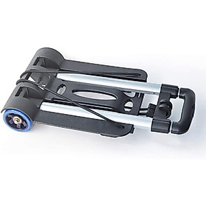 BAUBUY Small Hand Truck for Elderly Lightweight Foldable Shopping Cart with Wheels Portable Aluminum Alloy Trolley Luggage Cart