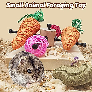 BNOSDM Hamster Wooden Foraging Toy for Hamster Enrichment Toys Interactive Toys for Bunnies Guinea Pig Puzzle Toy Bunny Treat Puzzle for Dwarf Hamsters Guinea Pigs Rats Rabbits Chinchillas