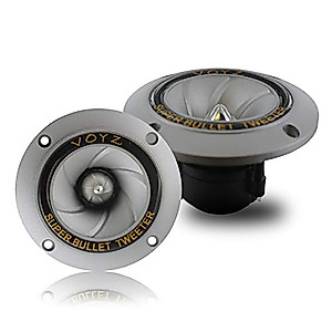 VOYZ 400 Watts Max Power Speaker Tweeter - 3.5” Piezo Super Horn Tweeters with Aluminum Diaphragm and High Temperature Voice Coil - 4-8 ohms for Speaker Box or Sound Project 1 Pair (2pcs) (PET-1918)