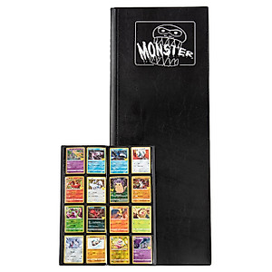 Monster Tower Binder -20 Side Loading Padded Pages that hold 320 cards -Compatible with Yugioh, Magic The Gathering & Pokemon -Unique Trading Card Album with 8 pocket(2 x 4)Configuration - Matte Black